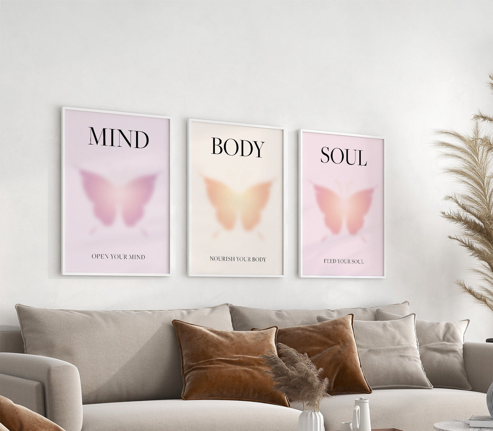 Mind Body Soul Aura Poster 3 Piece Wall Art, Aura Energy Spiritual ...