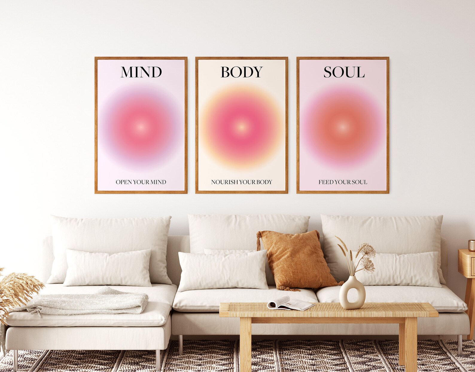 Mind Body Soul Aura Poster 3 Piece Wall Art, Aura Energy Spiritual ...