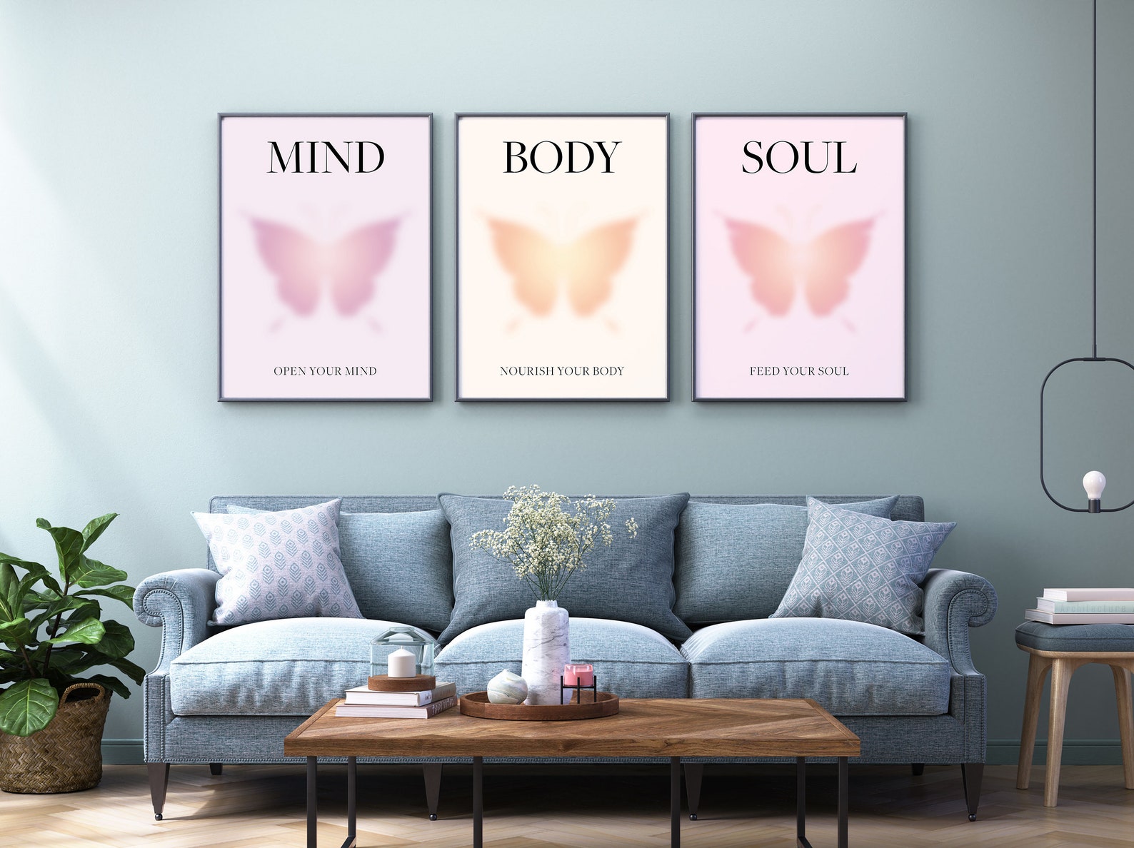 Mind Body Soul Aura Poster 3 Piece Wall Art, Aura Energy Spiritual ...