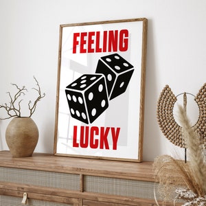 Trendy Retro Wall Art, Lucky Poster, Funny Art, Gallery Wall Art ...