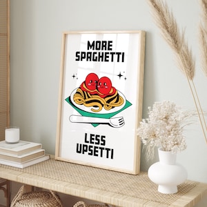 Spaghetti Wall Print,retro Kitchen Wall Decor,spaghetti Poster,digital ...