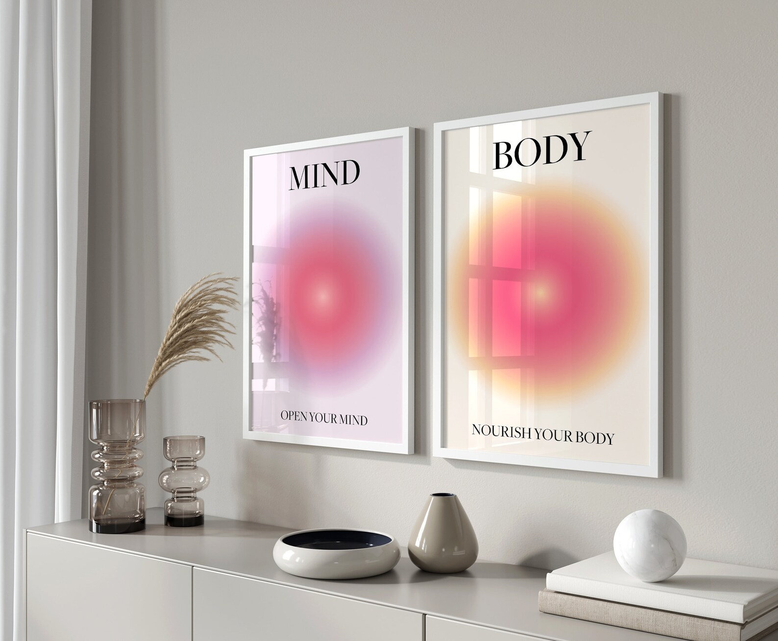 Mind Body Soul Aura Poster 3 Piece Wall Art, Aura Energy Spiritual ...