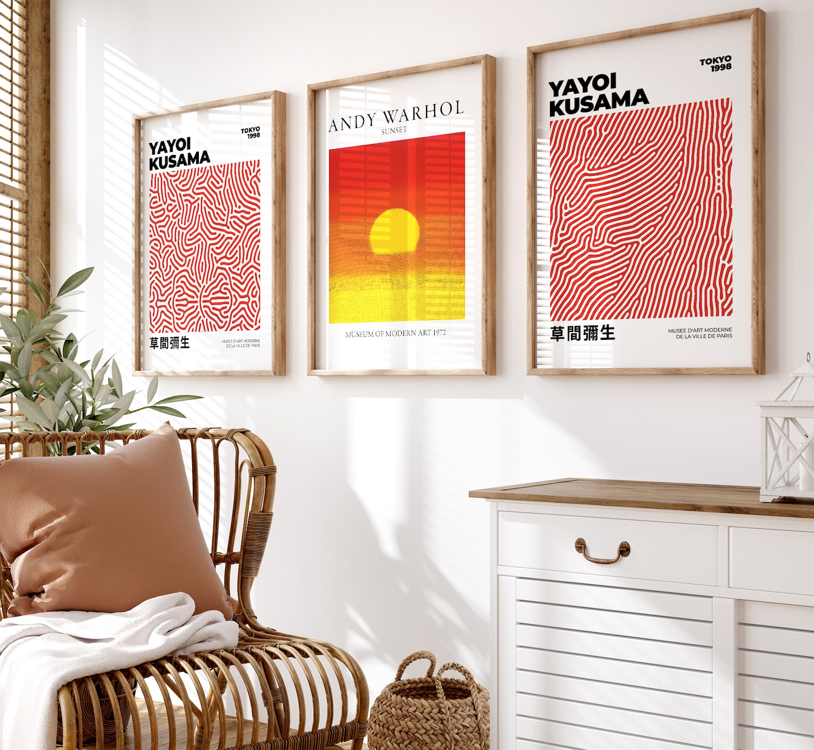 Gallery Wall Set of 3,yayoi Kusama Print,andy Warhol Print,printable ...