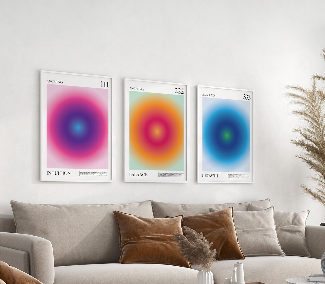 Angel Numbers,aura Posters,printable Set for 111 222 333,aesthetic Room ...