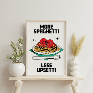 Spaghetti Wall Print,retro Kitchen Wall Decor,spaghetti Poster,digital ...