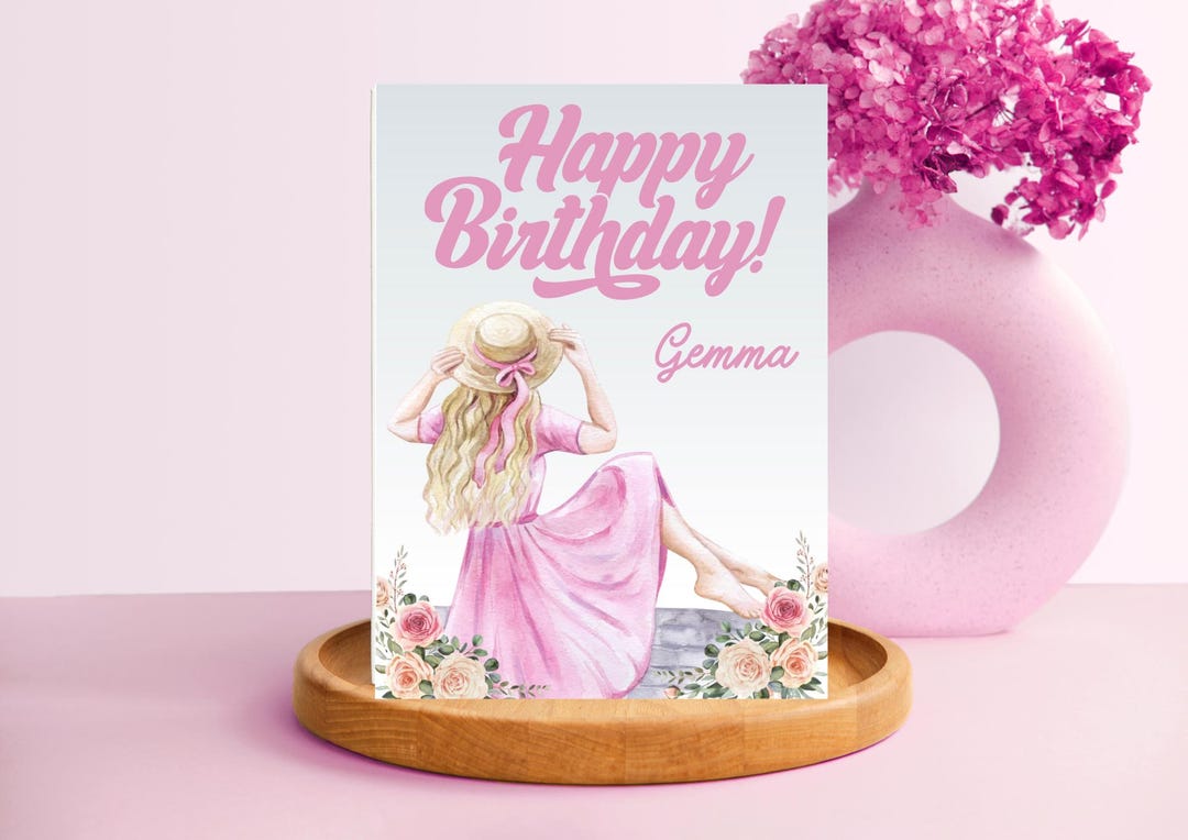 Personalised Lady Birthday Card | Custom Greetings Card | Personalised ...