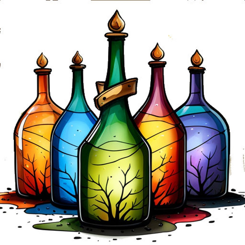 Fantasy Potions Clip Art, 17 Images, PNG Format - Etsy