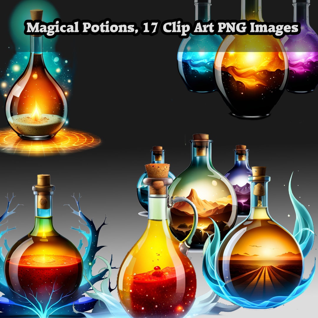 Fantasy Potions Clip Art, 17 Images, PNG Format - Etsy