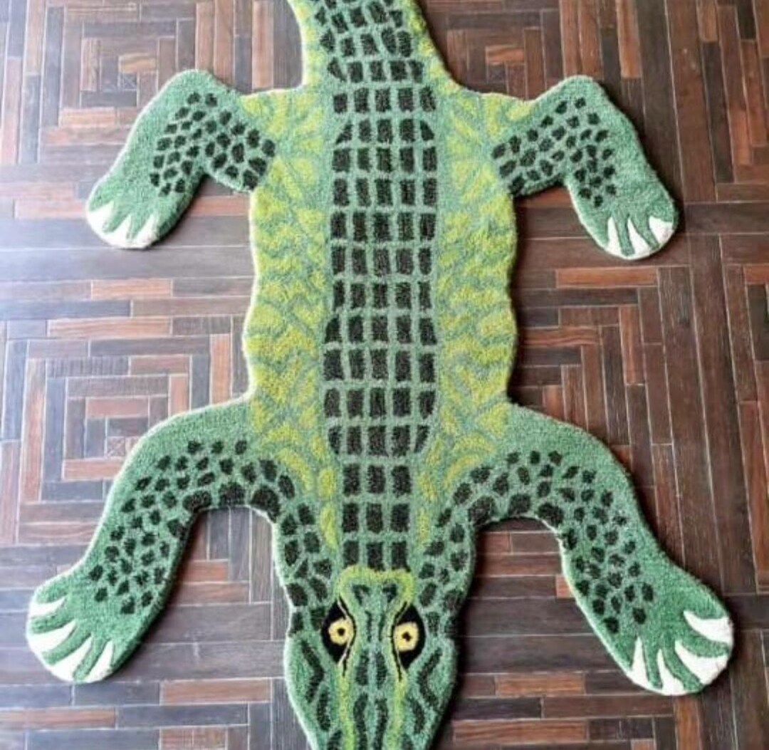 Crocodile Rugs Hand Made Wool Cotton Backing Rug Home Beautiful ...