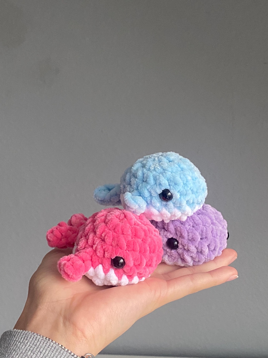 Handgehäkelte Bunte Baby-wale Amigurumi Kuscheltiere Handgemacht ...