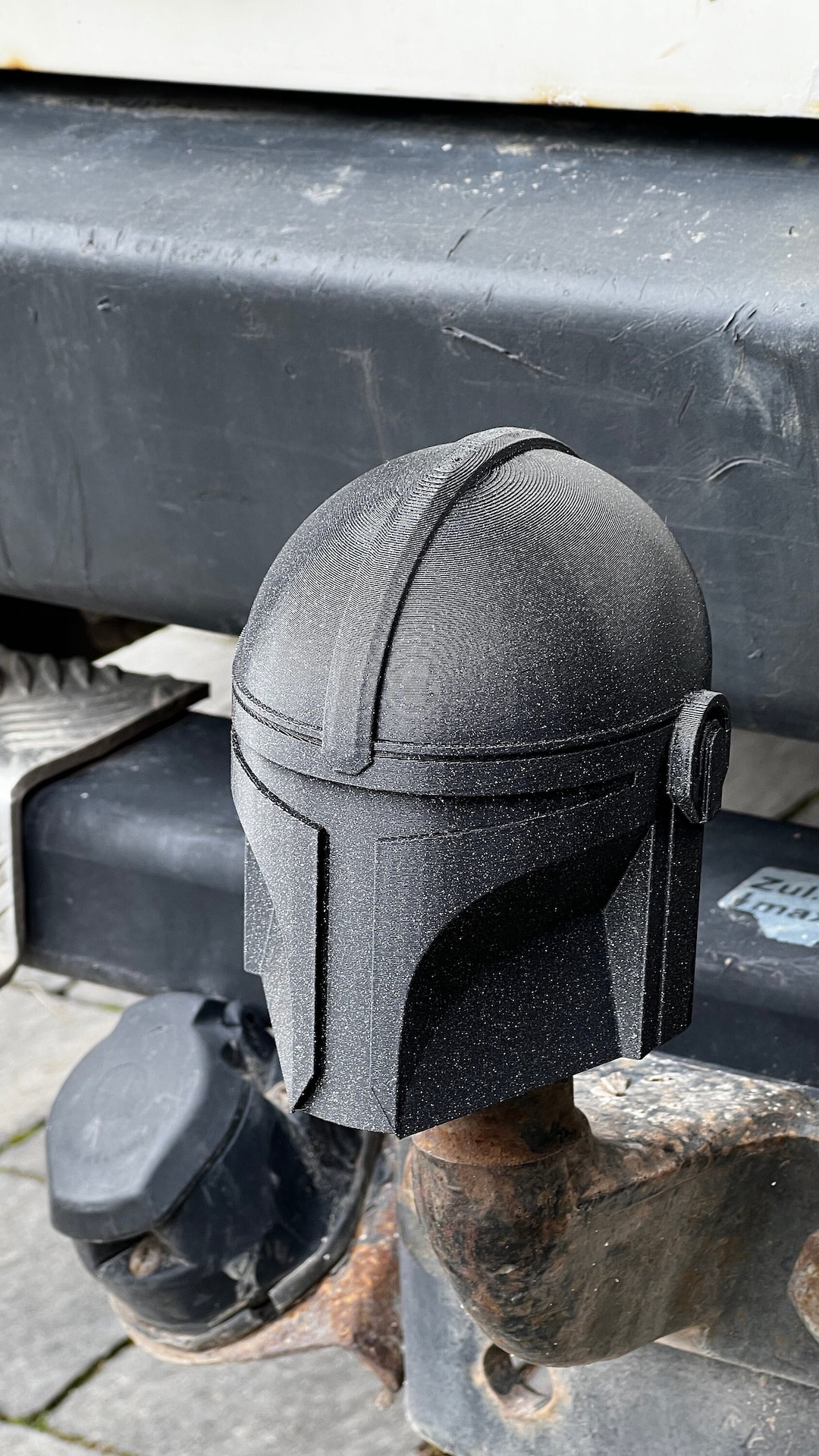 Mandalorian Helmet, Tow Hook Cap / Hitch Cover. Made of Black Galaxy ...
