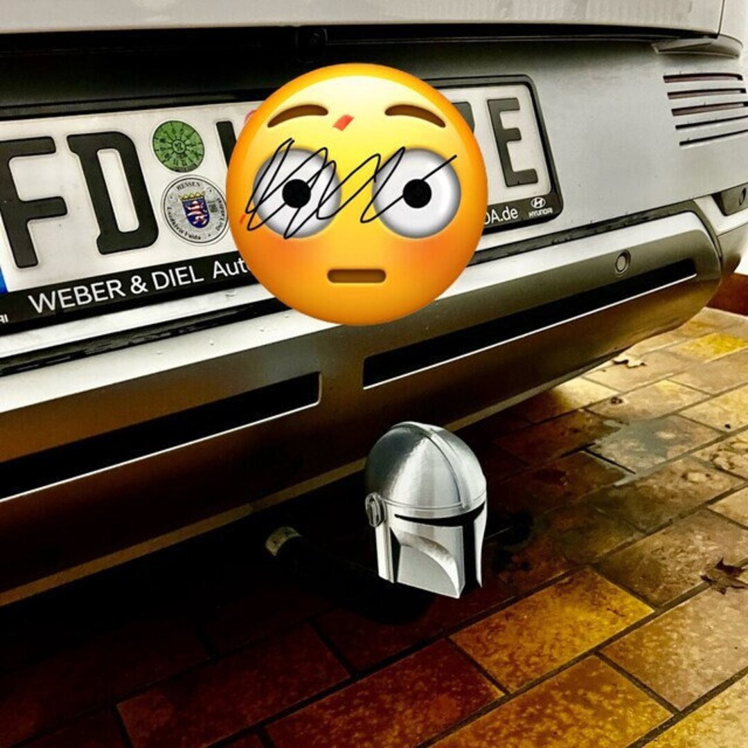 Tow Hook Cap Inspired by Mandalorian Helmet / Hitch Cover. Fits 50mm or ...