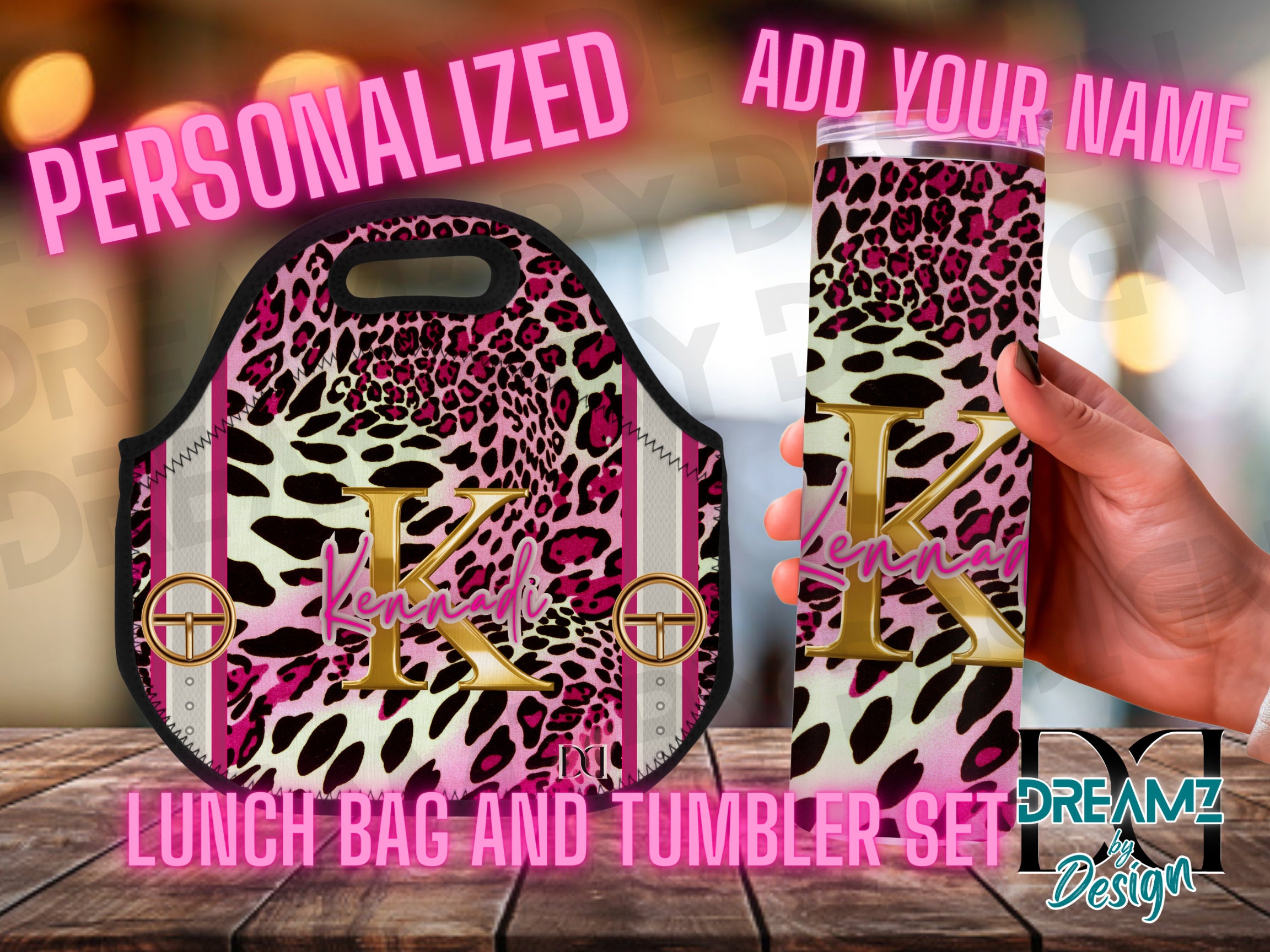 Personalized Pink and Gold Cheetah Print Purse 20 Oz and 12 Oz - Etsy