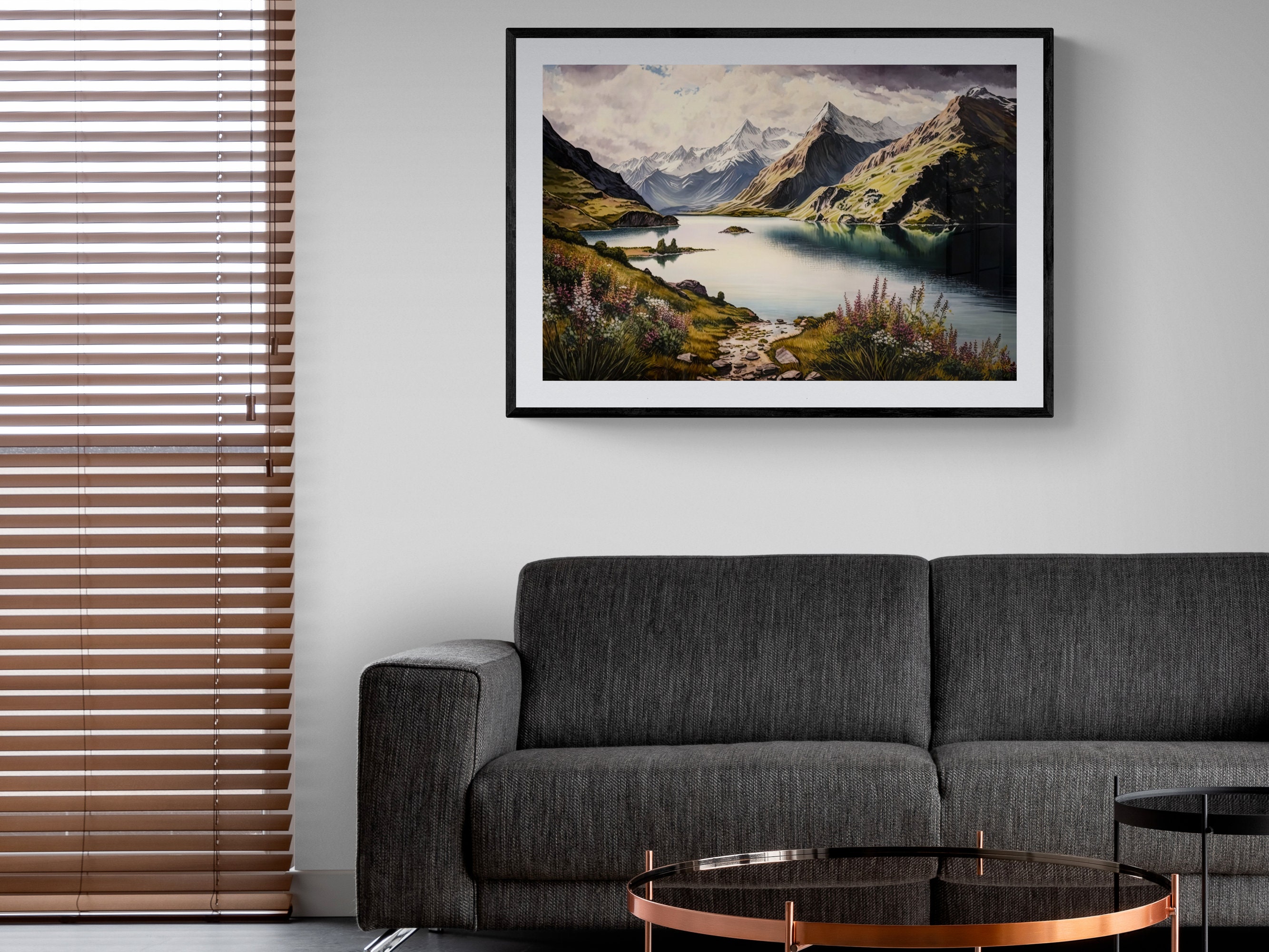 PRINTABLE DIGITAL LAKE Watercolour Style Natural Landscape - Etsy
