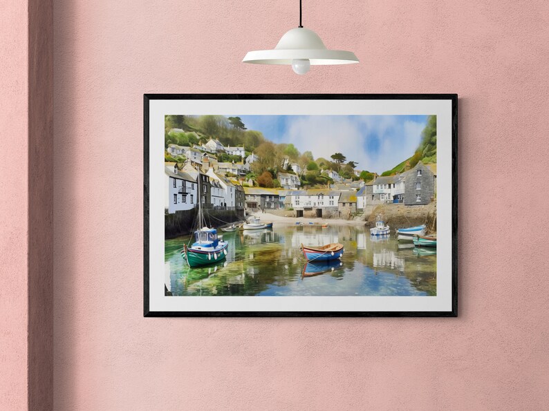Polperro PRINTABLE Art, Cornwall Wall Art, Cornwall Village Art ...