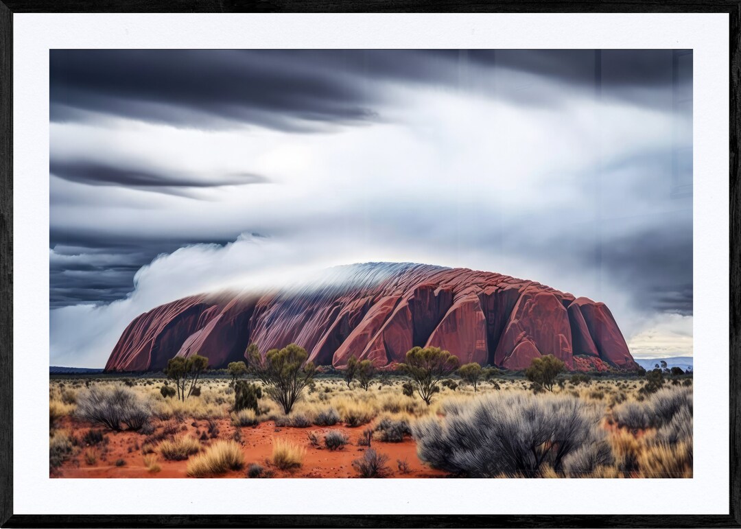 Uluru Landscape Digital Art, Australia Landscape, Watercolour Style ...