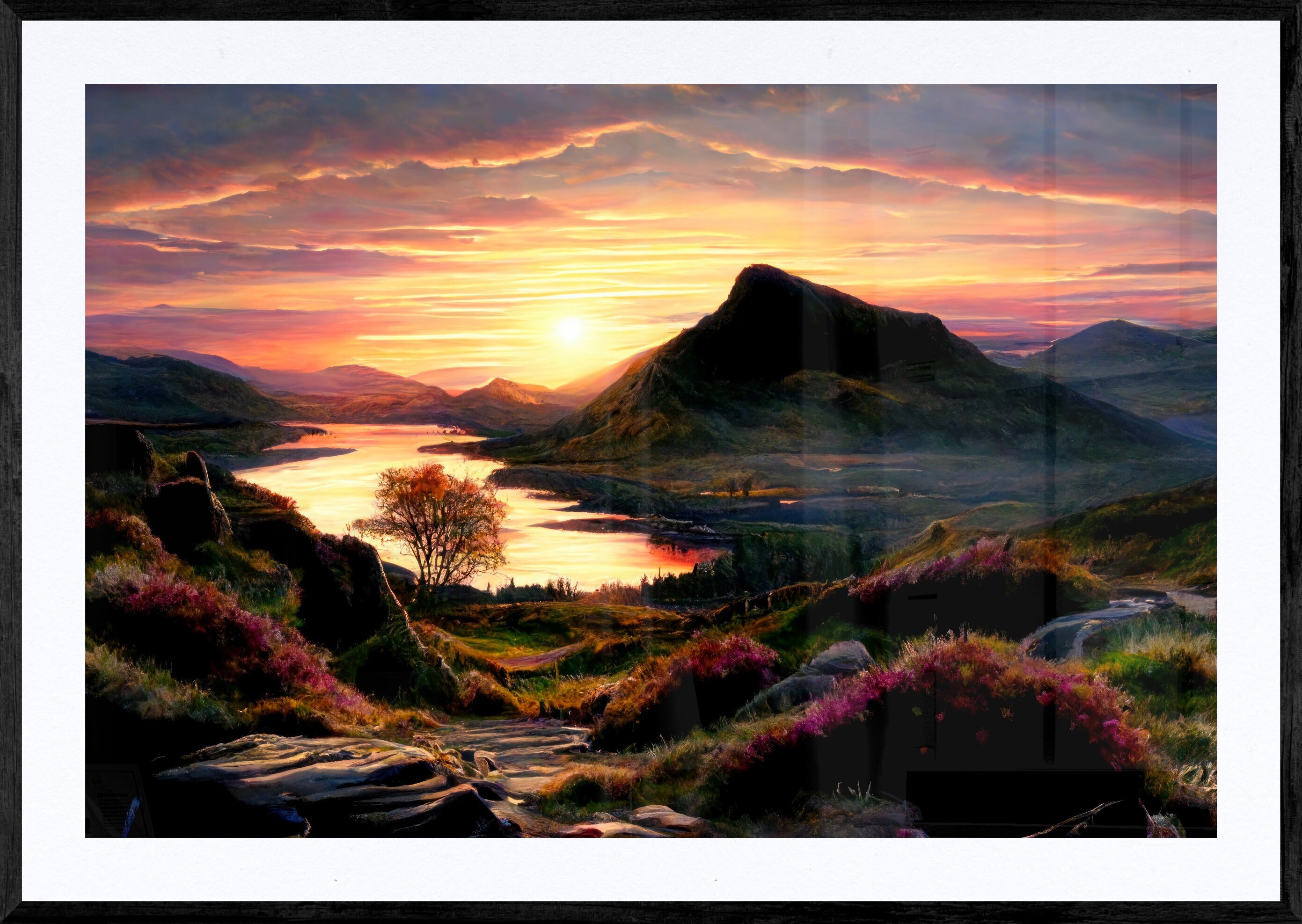 Scottish Sunset, Digital Wall Art, Scottish Mountain, Scottish ...