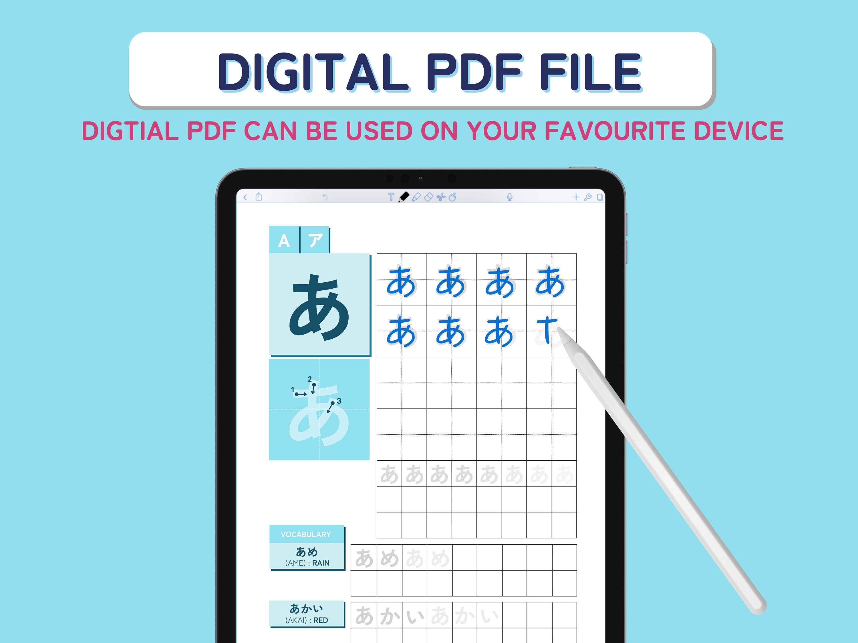 Complete Japanese Hiragana Workbook - Digital & Printable - Learn and ...