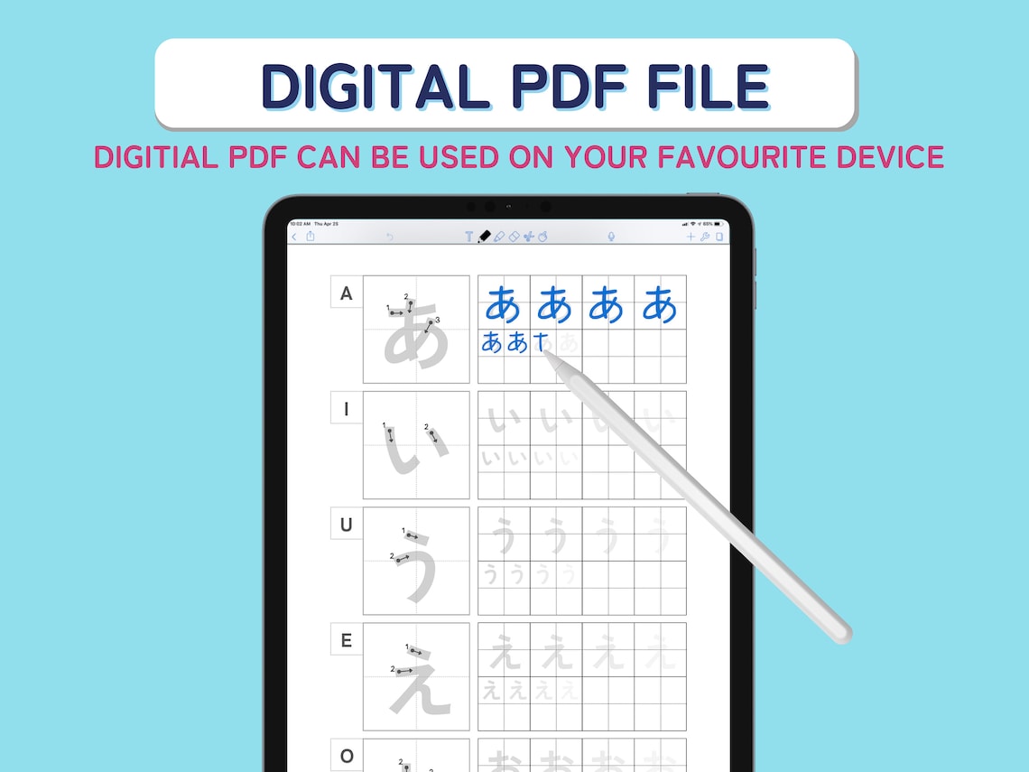 Hiragana Practice Worksheets - Digital & Printable - Bonus Hiragana ...