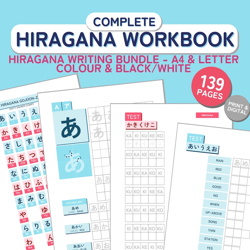 Japanese Beginner Practice - Etsy