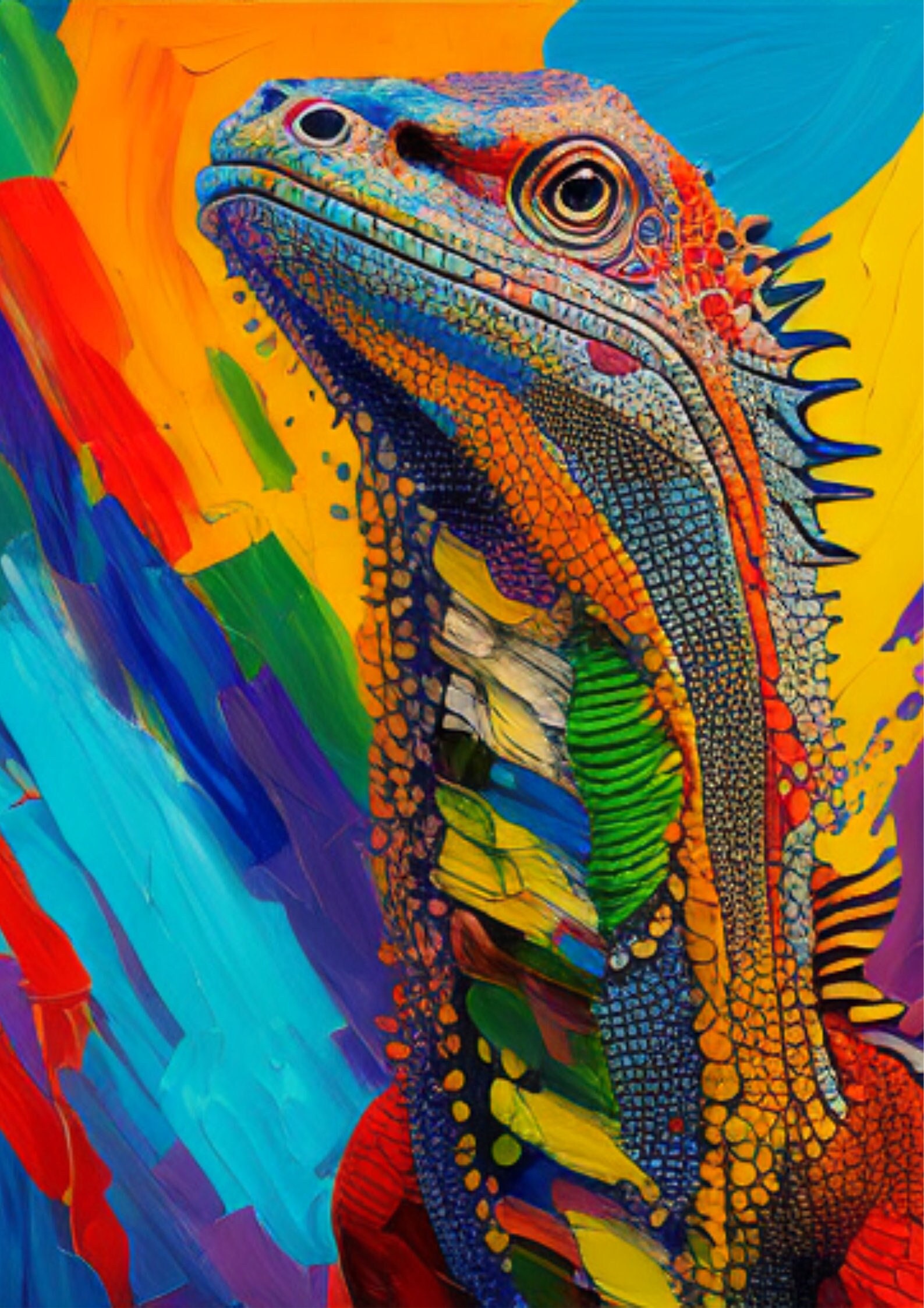 Colourful Lizard Printable Poster - Etsy