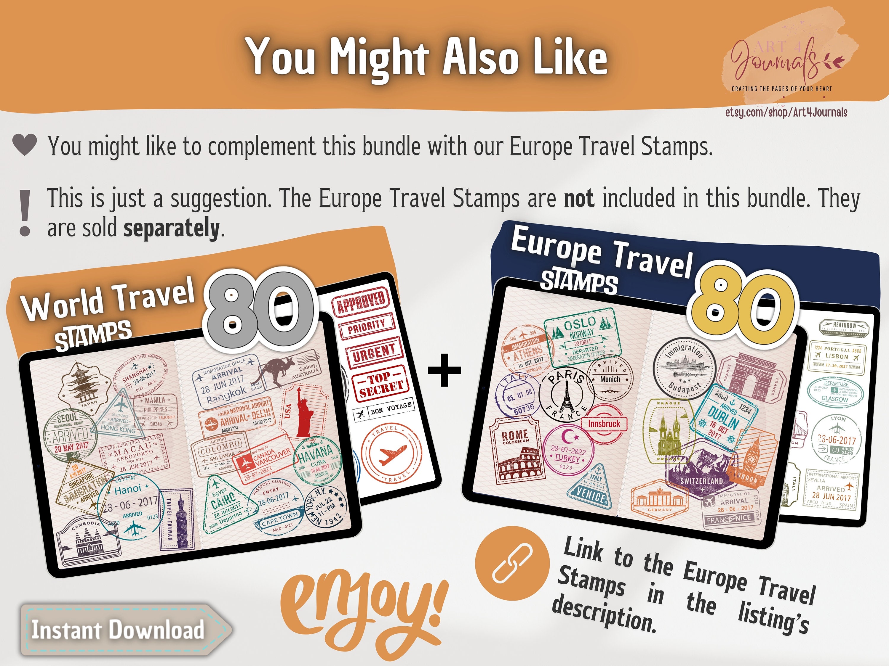 80 WORLD TRAVEL Stamps for Goodnotes, Notability, Xodo, Etc | Cute ...