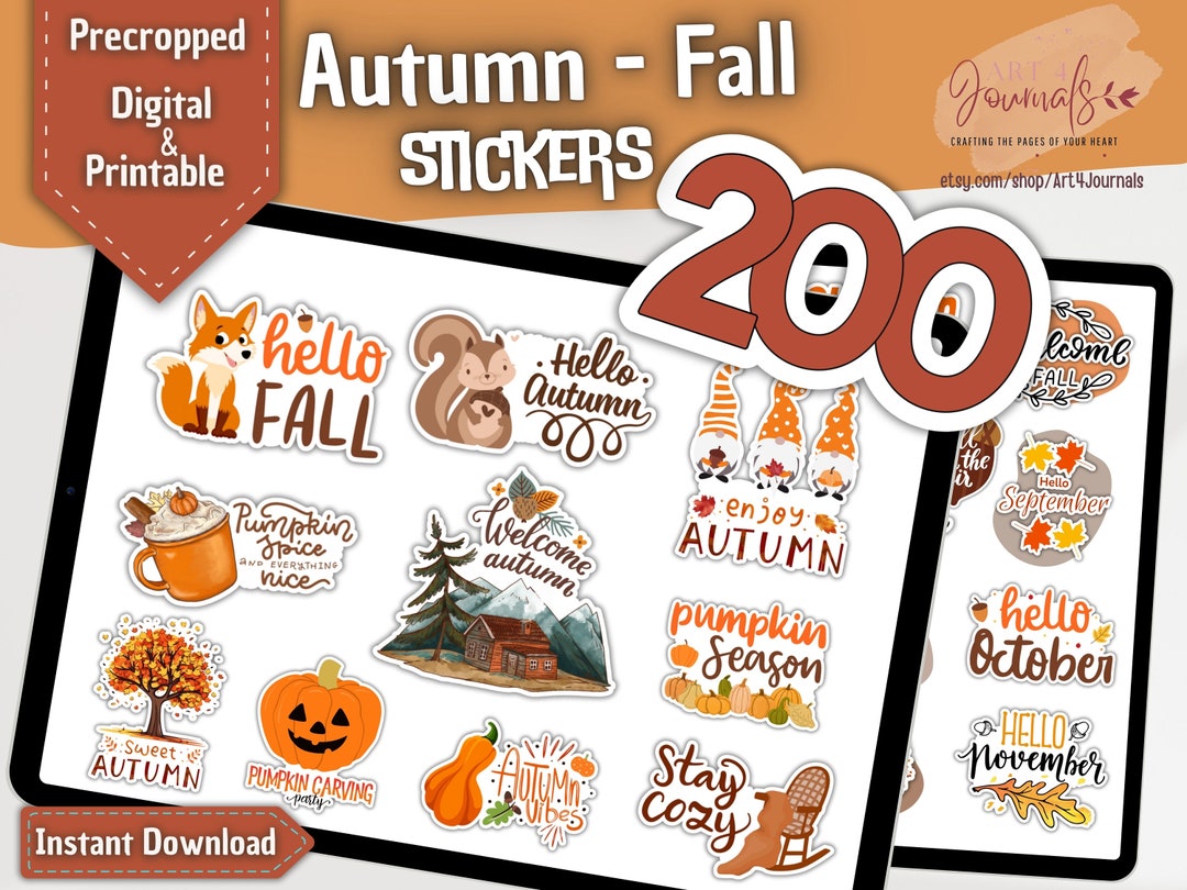 200 AUTUMN - FALL Stickers for Goodnotes, Notability, Xodo, Etc | Cute ...