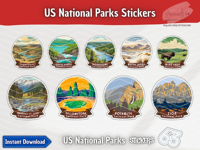 63 USA National Parks Stickers | Travel, Adventure, Hiking | for ...