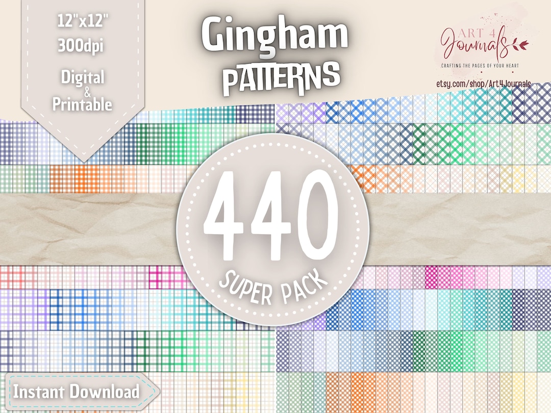 440 Gingham Seamless Digital Papers | Gingham Patterns | Instant ...
