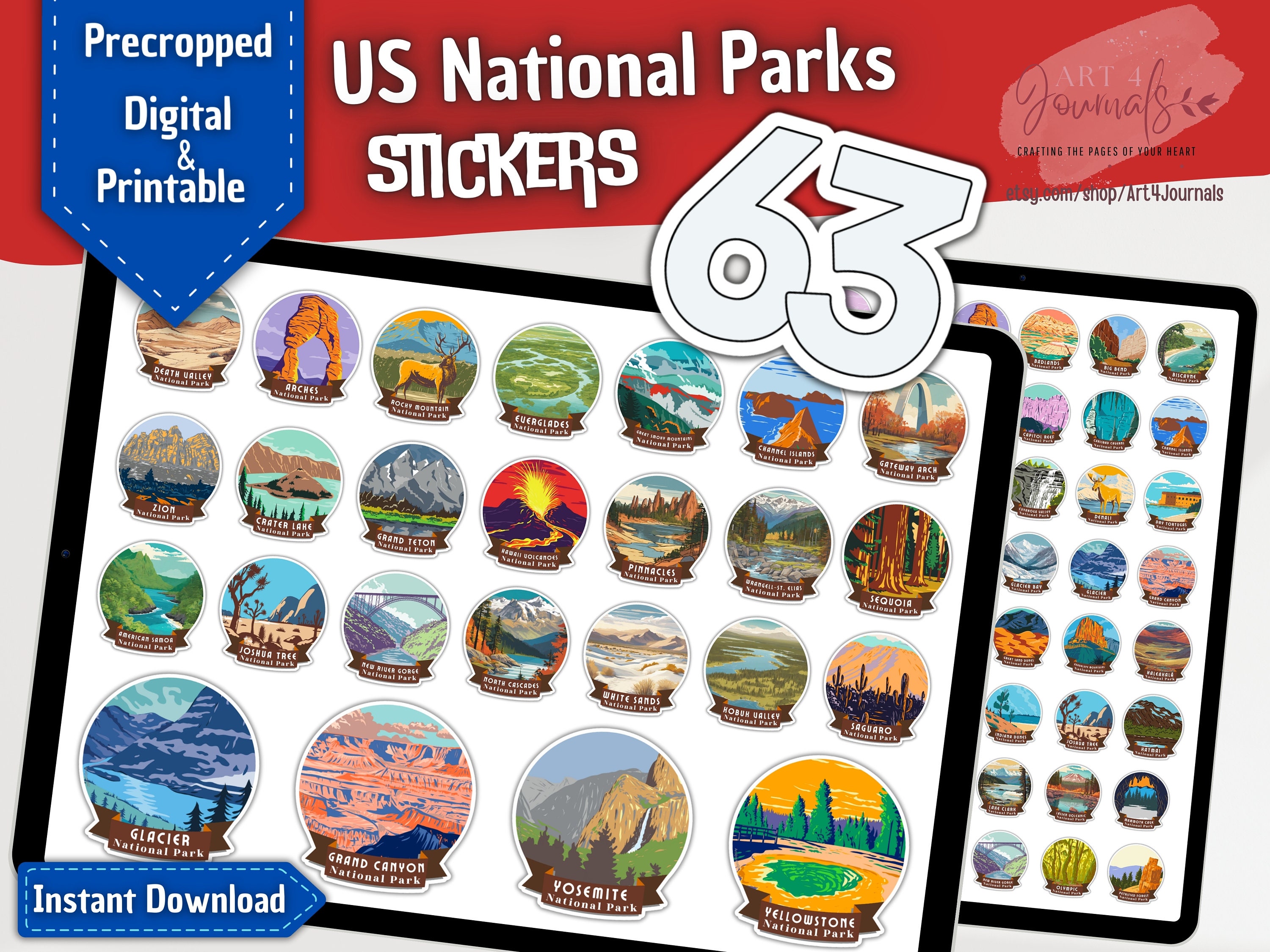 63 USA National Parks Stickers | Travel, Adventure, Hiking | for ...
