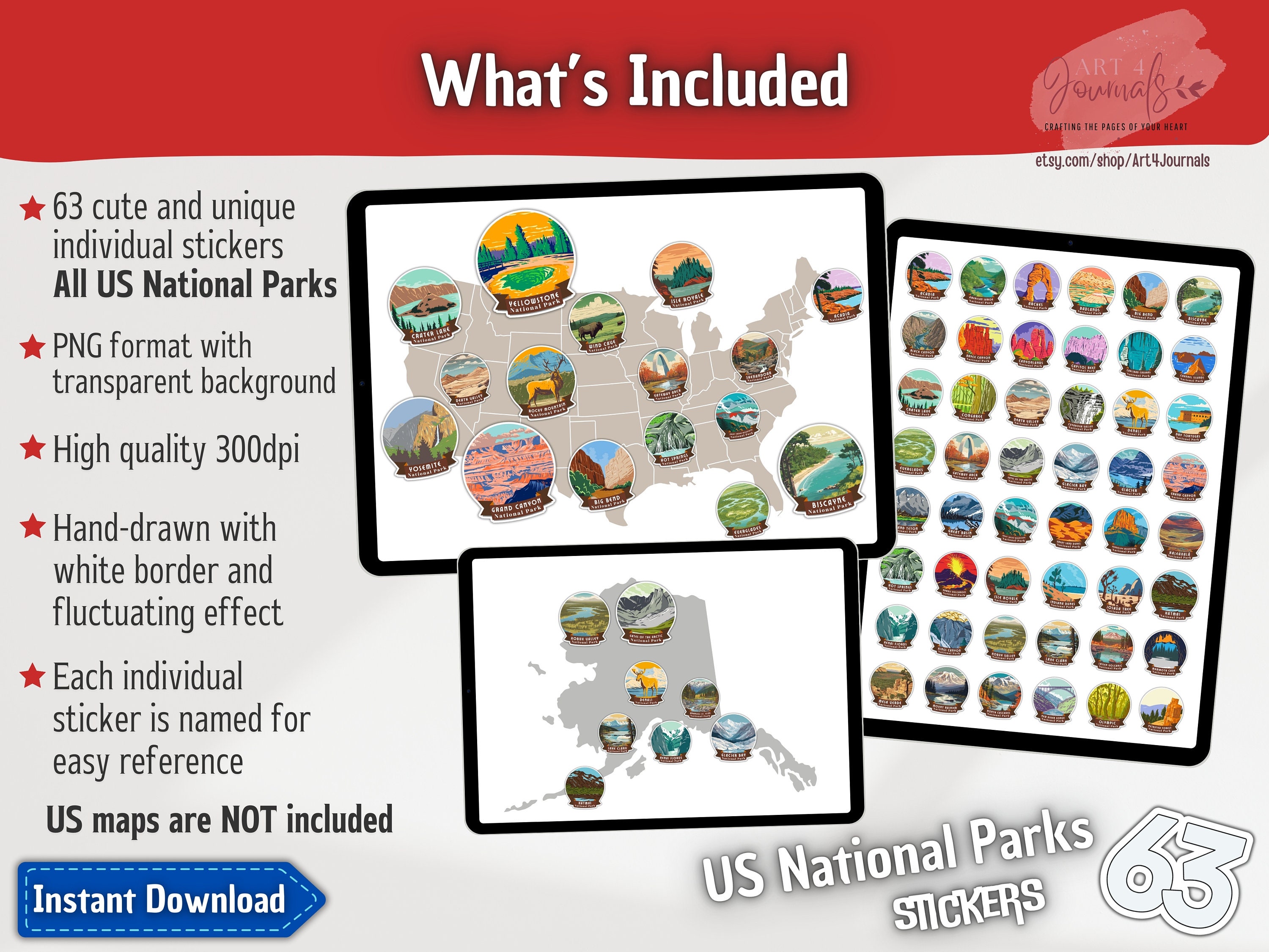 63 USA National Parks Stickers | Travel, Adventure, Hiking | for ...