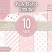 10 Seamless Boho Digital Papers | Cute Pink Boho Patterns | Scrapbook ...