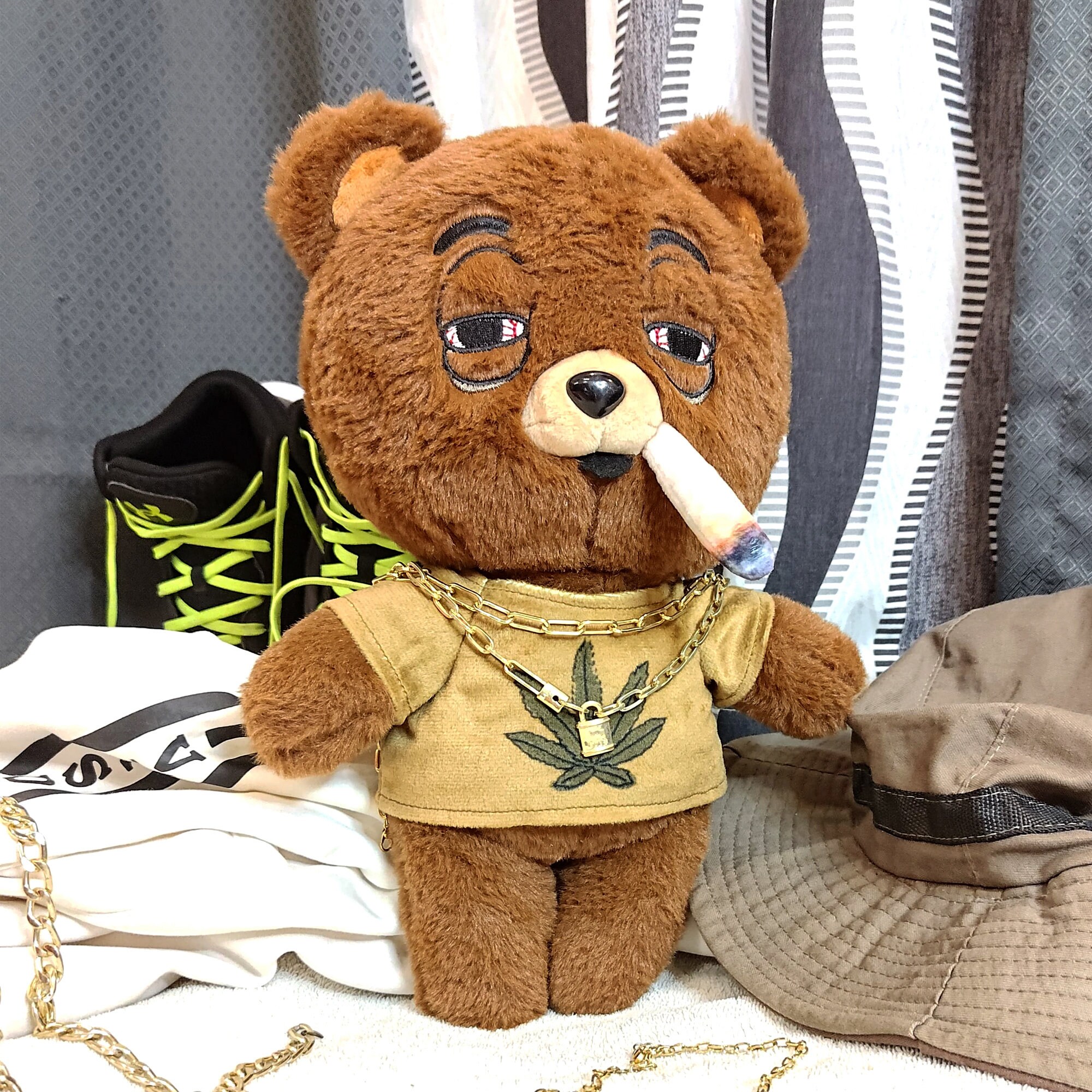 Weedy the Bear by Feeny Babies, 420 Bear, Weedy the Bear, Cannabis Toy ...