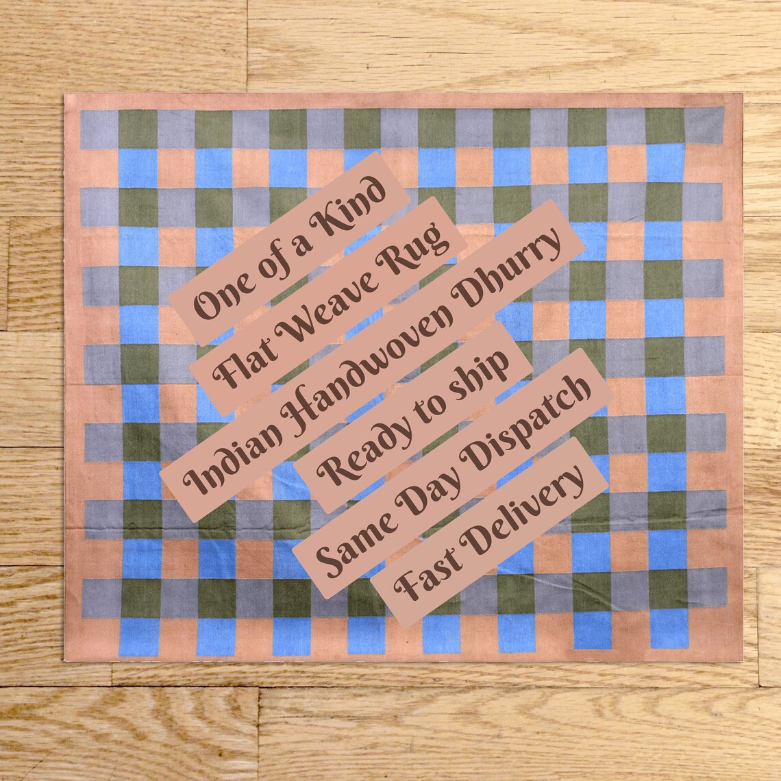 Modern Handmade Check Box Pattern Cotton Area Rug Flat Weave - Etsy