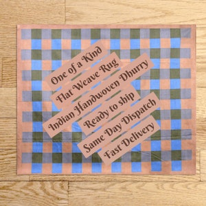 Modern Handmade Check Box Pattern Cotton Area Rug Flat Weave - Etsy