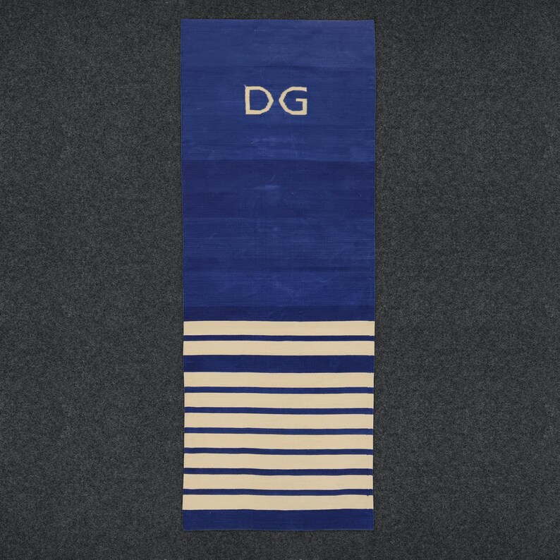 Blue Custom Name Yoga Mat – Organic Cotton 2×6 Ft | Personalised Blue ...