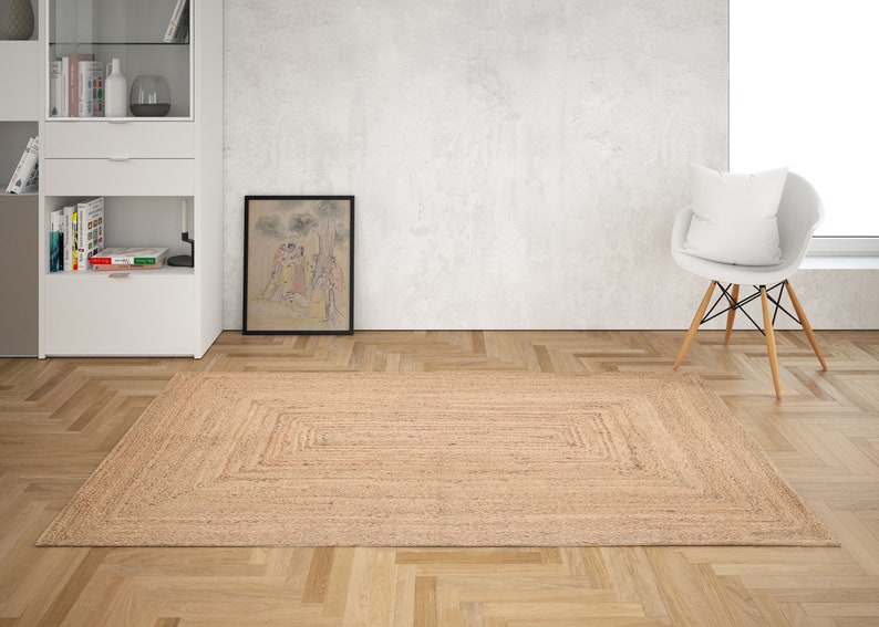 Hand Woven Jute Area Rug Natural Jute Runner Custom Rug - Etsy