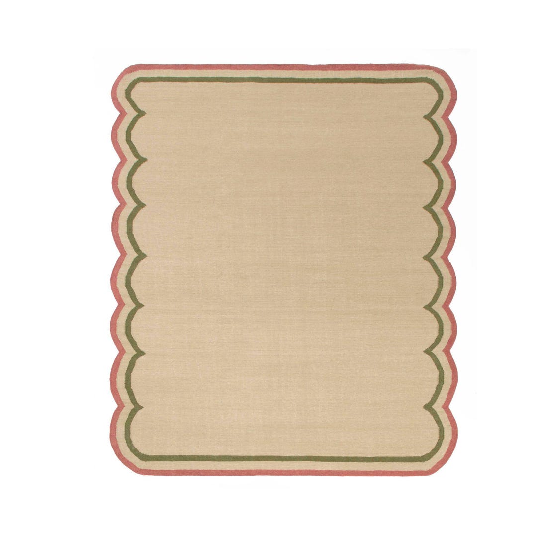 Handmade Scalloped Design Indian Dhurrie Rug 4x6,8x10,9x12, Custom Flat ...