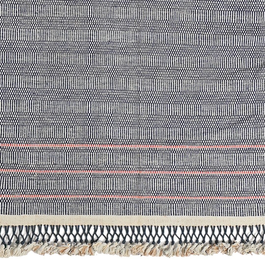 Handmade Cotton Striped Punjabi Area Rug Reversible Flatweave Indian ...