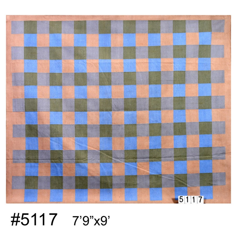 Modern Handmade Check Box Pattern Cotton Area Rug Flat Weave - Etsy