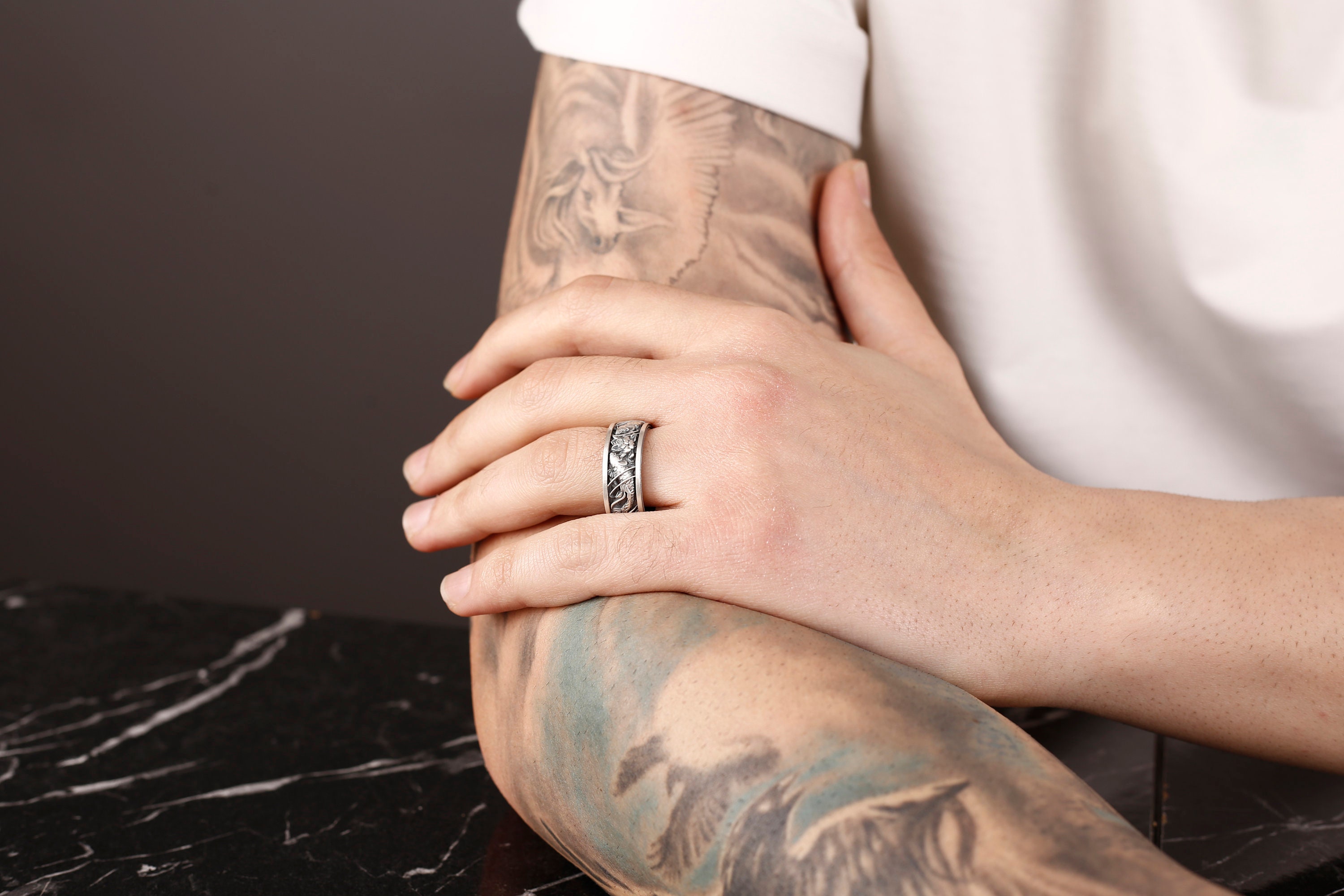 Koi Fish Ring Pisces Engagement Men's Ring Japanese Fish - Etsy