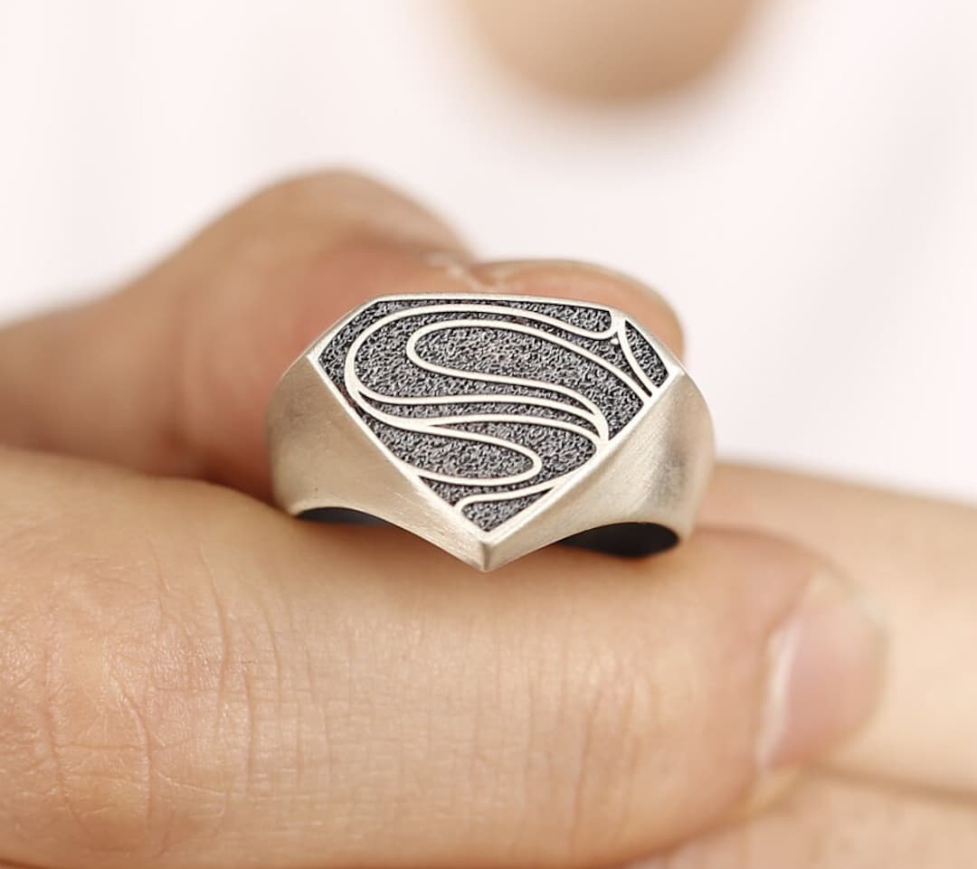 Superman Signet Ring, Sterling Silver Signet, Superhero Jewelry ...
