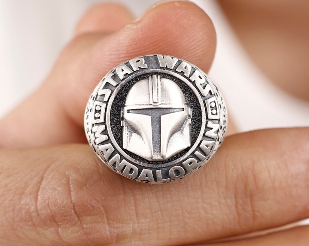 Mandalorian Sterling Silver Ring, Star Wars Jewelry, Gift for Him - Etsy