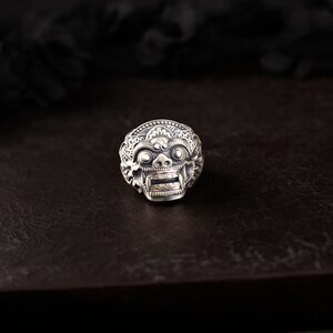 Silver Barong God of Good Mens Ring, Balinese Mythology Gothic Ring for ...