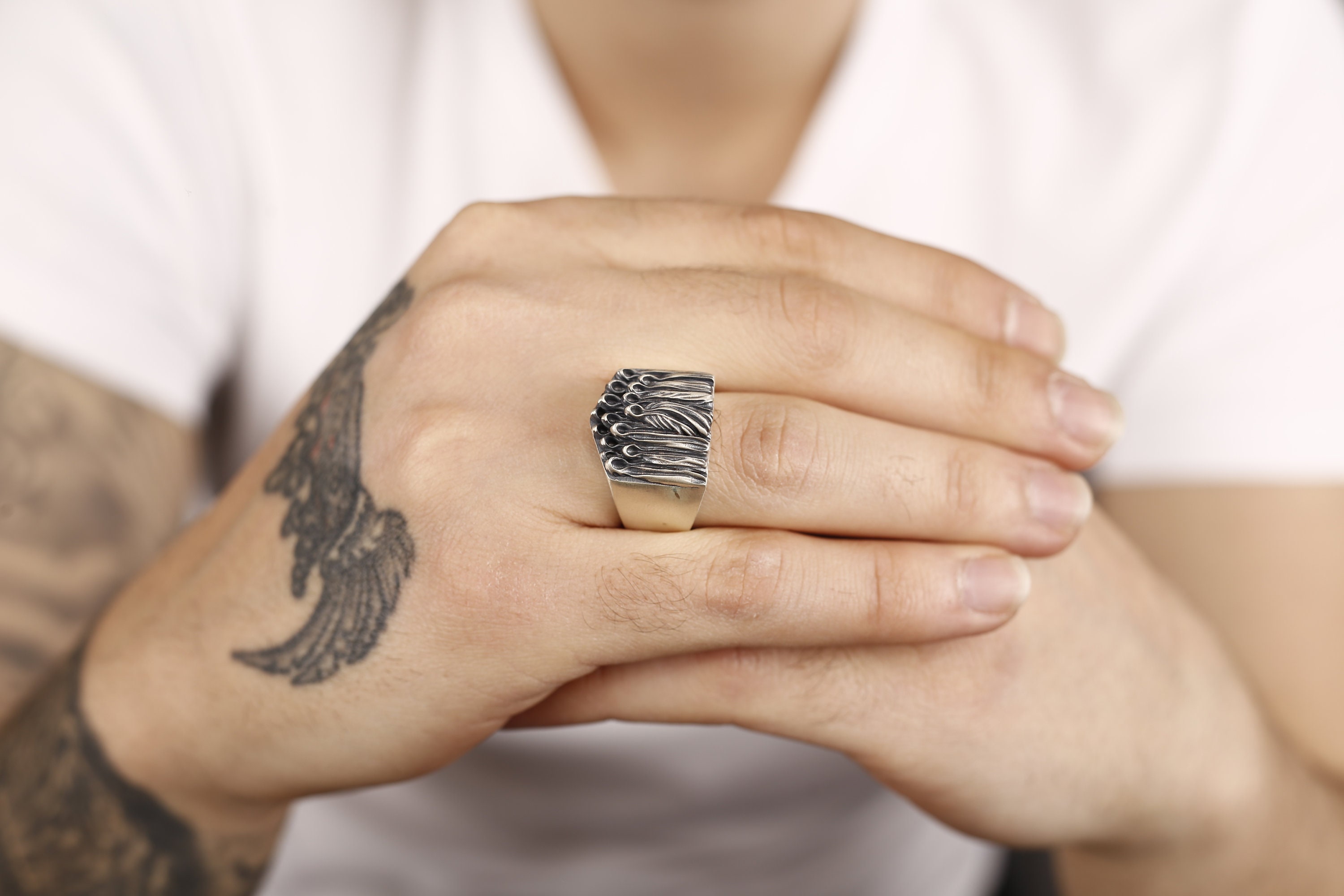 Ghosts Band Ring Christian Crucifix Silver Ring Handmade - Etsy Australia