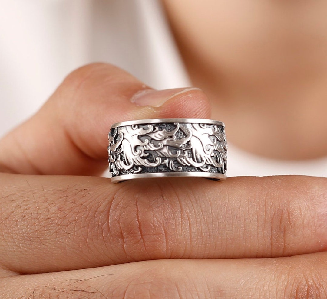 Mesmerizing Japanese Wave Ring, Japanes Traditional Pattern Ring ...