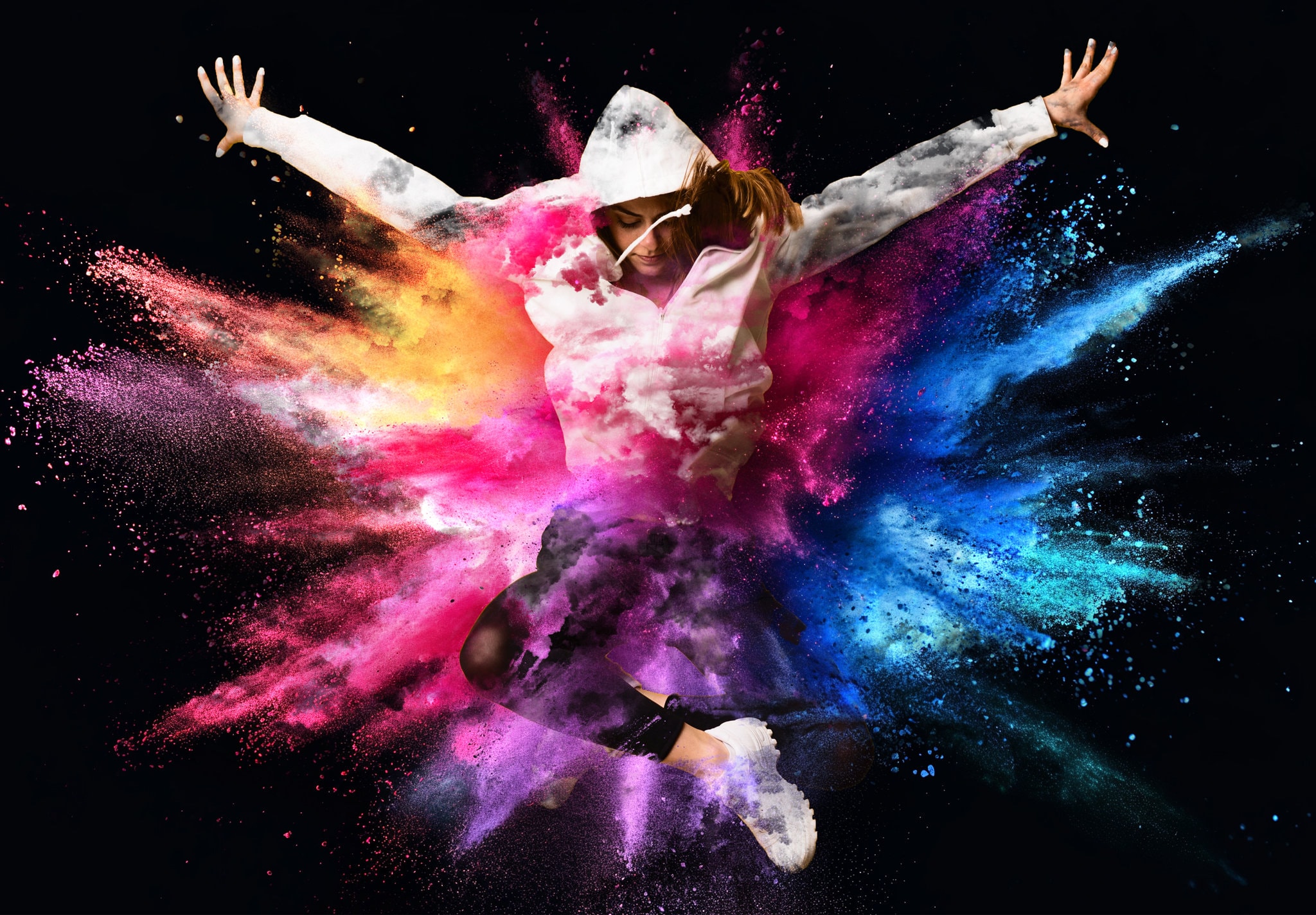 Powder Explosion Photoshop Effect / Multicolored Powder Explosion Photo ...