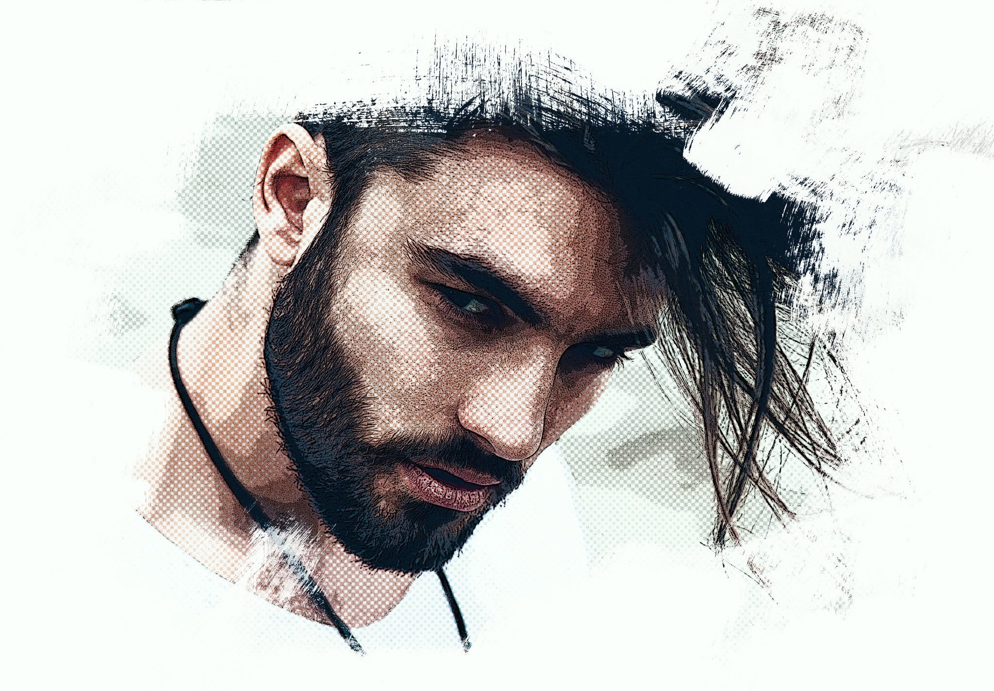 Paint Brush Halftone Photo Effect / Photoshop Paint Brush Layer Style ...