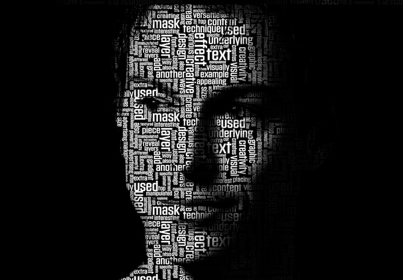 Text Portrait Masking Effect for Photoshop / Text Portrait Effect ...