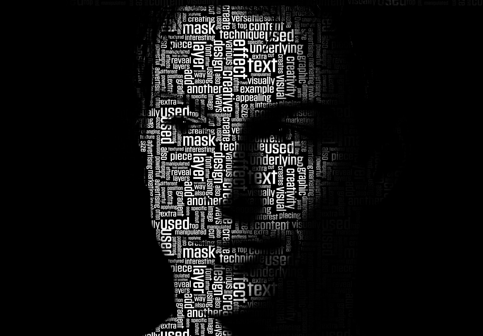 Text Portrait Masking Effect for Photoshop / Text Portrait Effect ...
